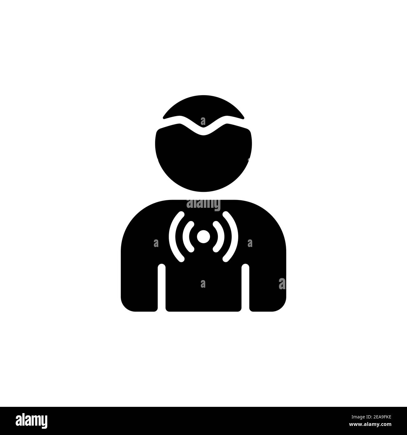 Novel Coronavirus symptoms sore throat vector glyph icon. Medical sign ...