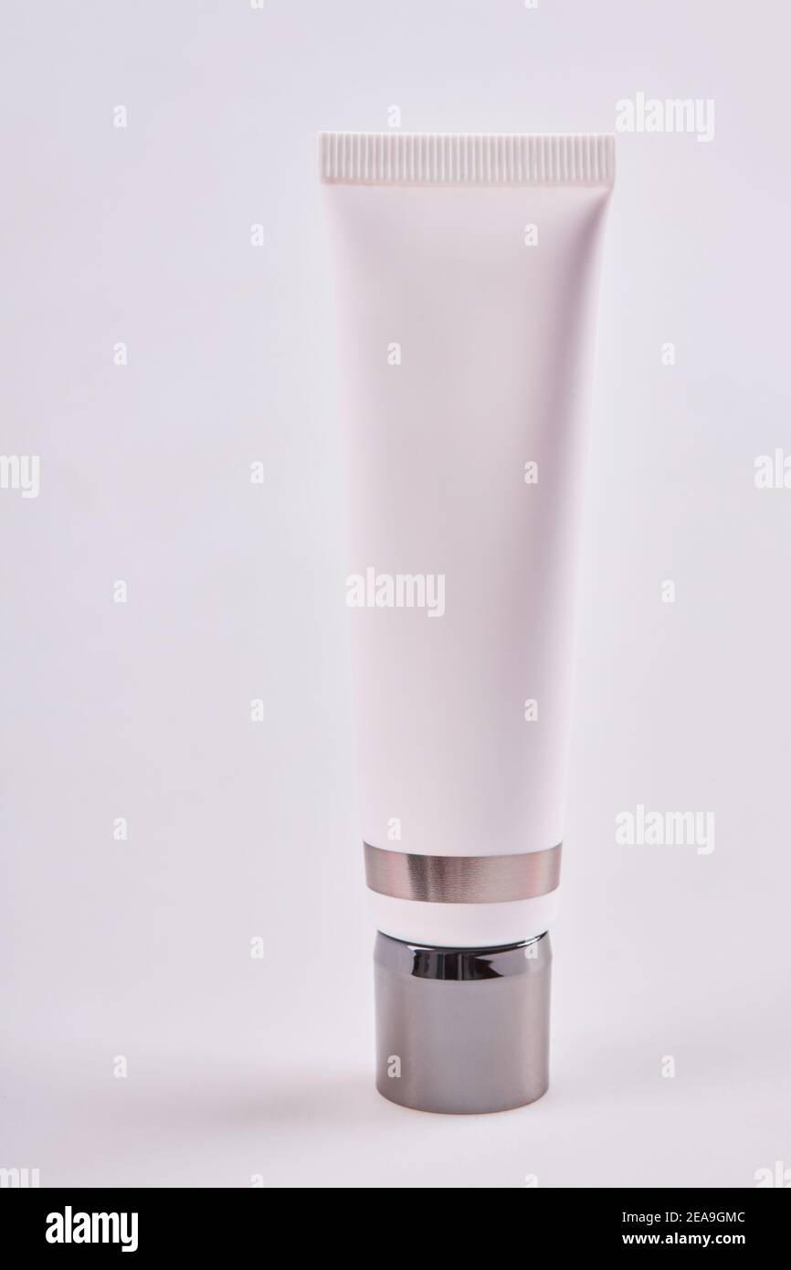 Blank tube of cream, concealer, toiletry. Face base tube with ...