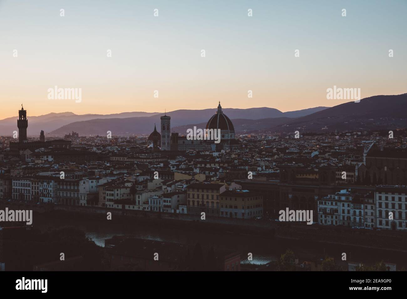 Panoramic view of Florence city with Cattedrale di Santa Maria del ...