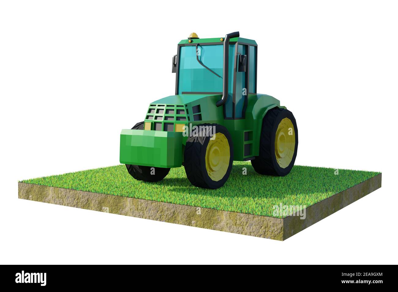 3d rendering of a green tractor isolated on white background Stock ...
