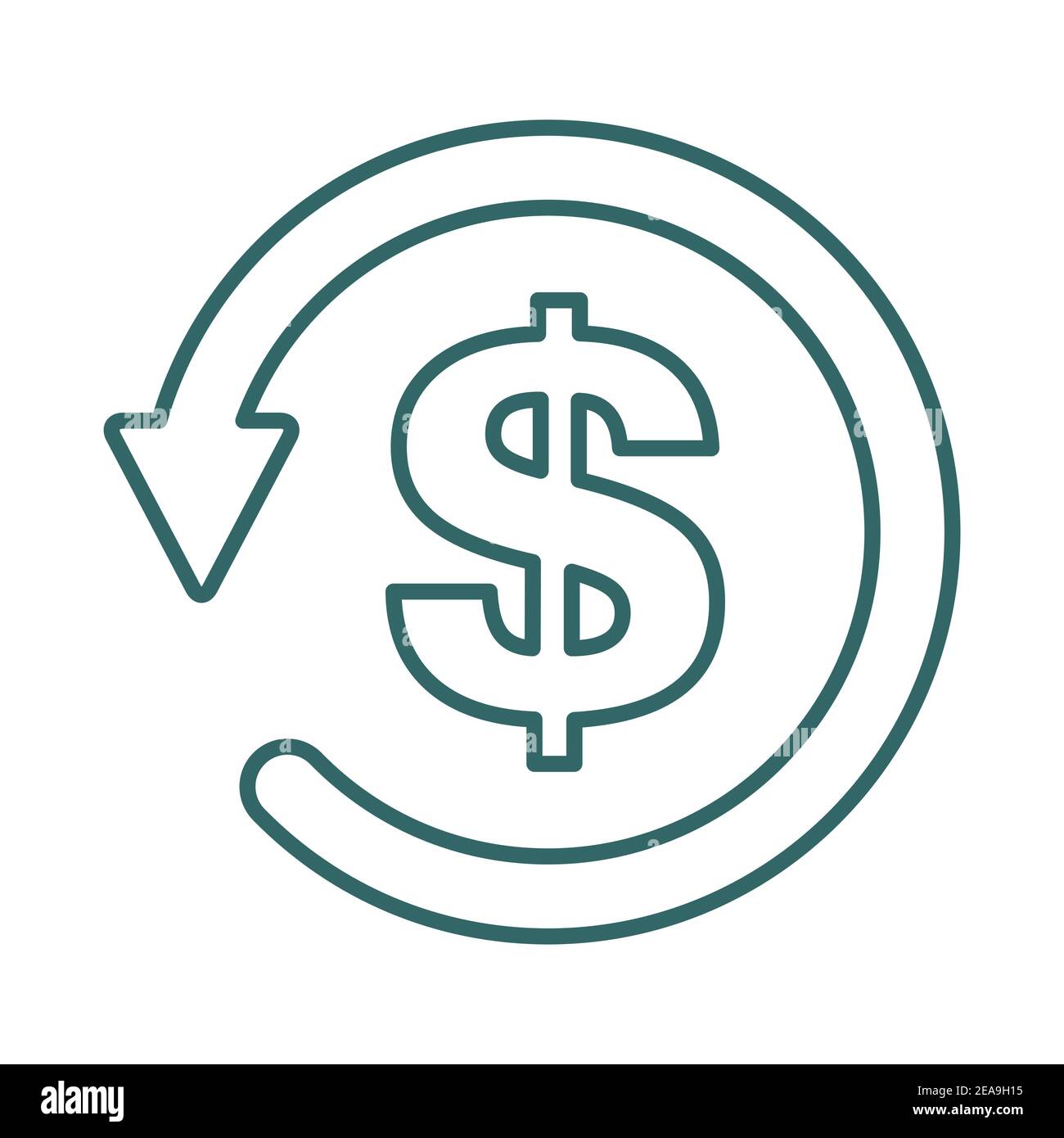 Chargeback icon symbol, return money isolated on white background Stock ...