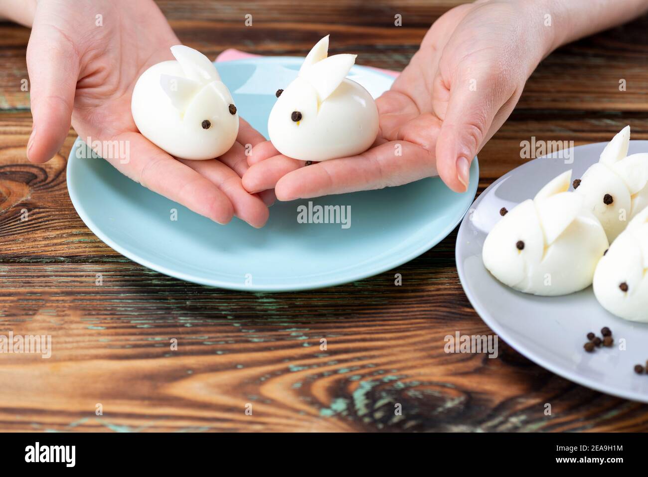DIY instruction. Step by step guide. Making a funny rabbit from boiled ...