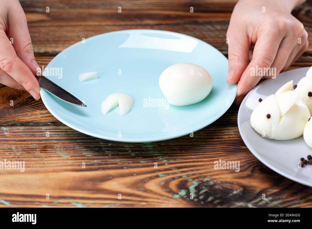 DIY instruction. Step by step guide. Making a funny rabbit from boiled ...