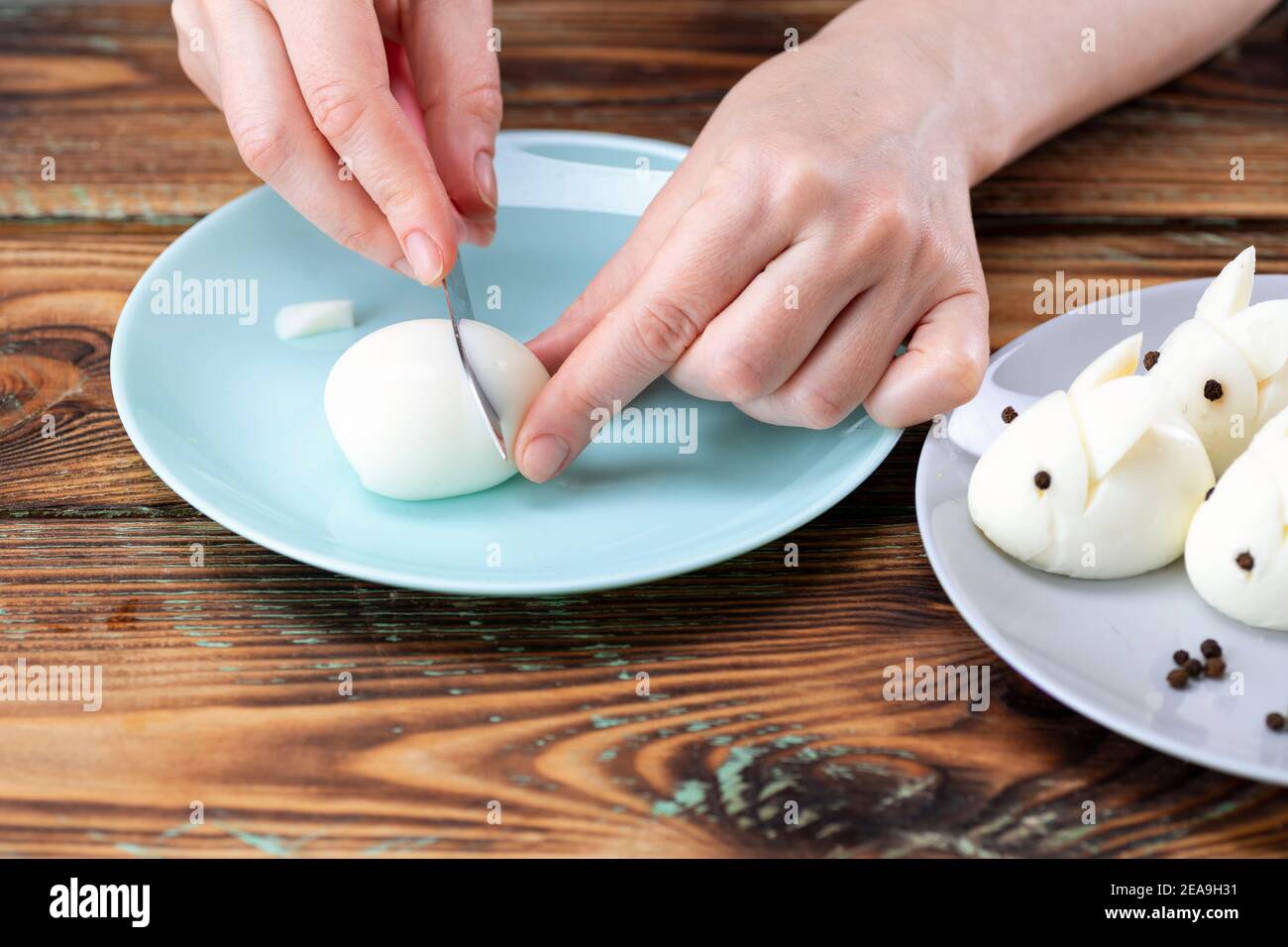 DIY instruction. Step by step guide. Making a funny rabbit from boiled ...