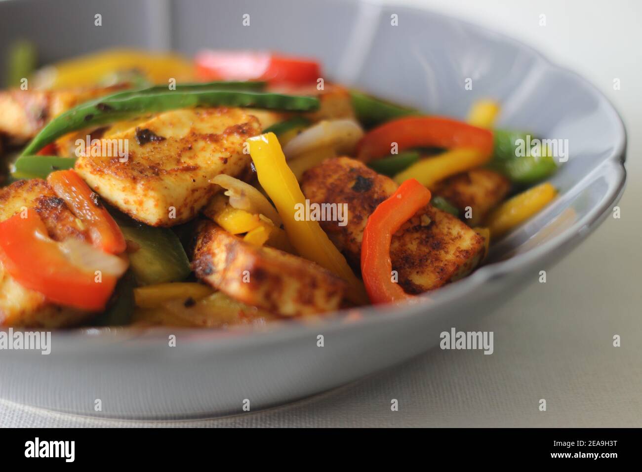 Tawa fried paneer and sautéed bell peppers. A tasty combination as ...