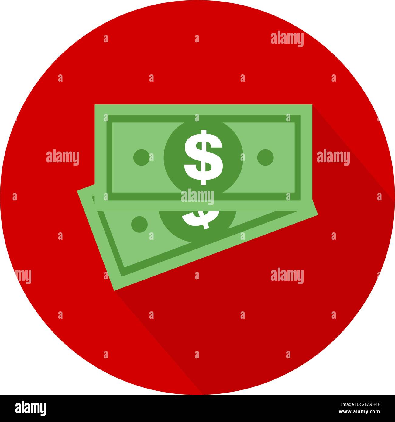 Dollar paper money icon, symbol on color background. Vector isolated ...