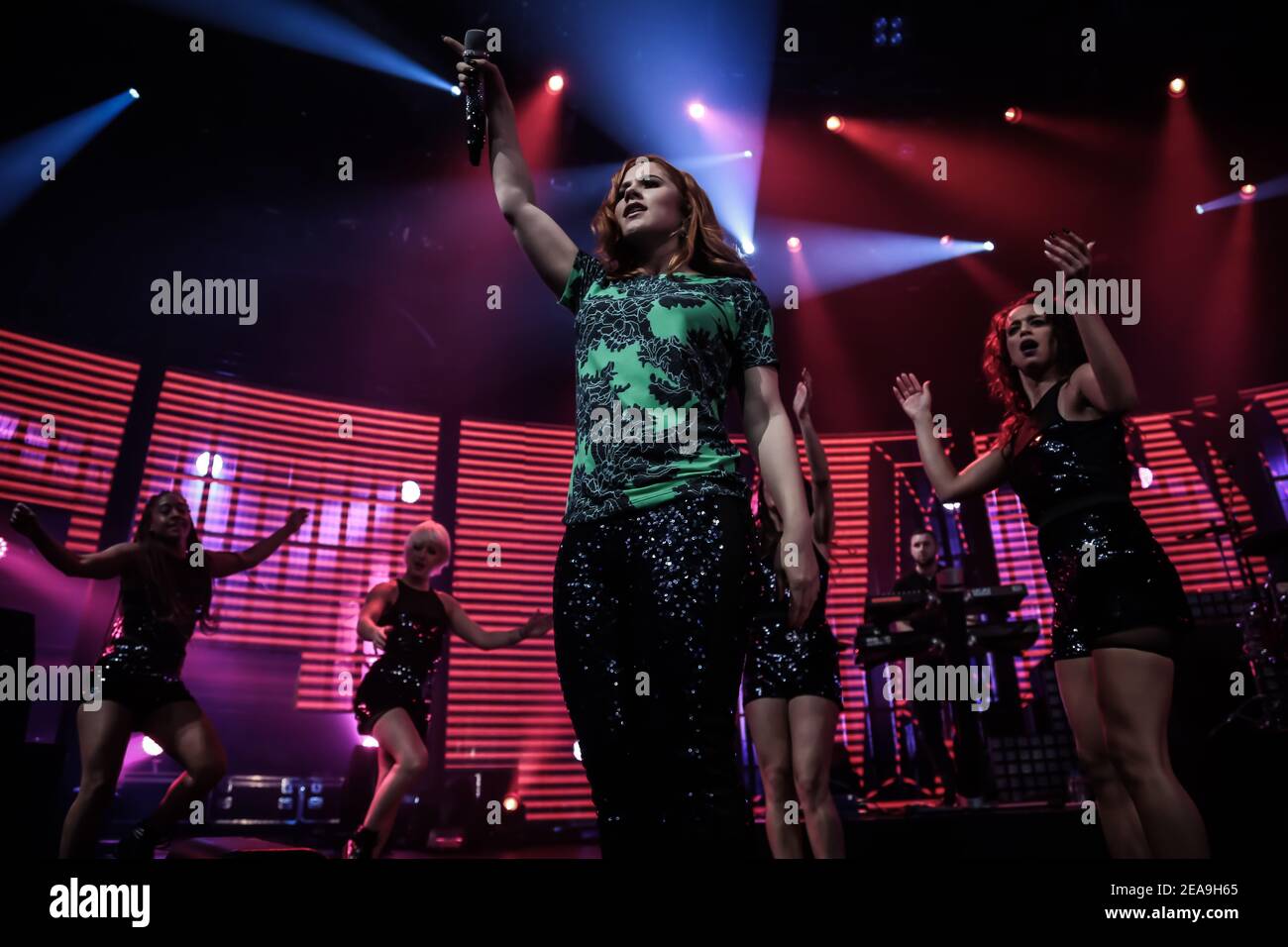 Katy B on stage at the Roundhouse as part of the iTunes festival ...