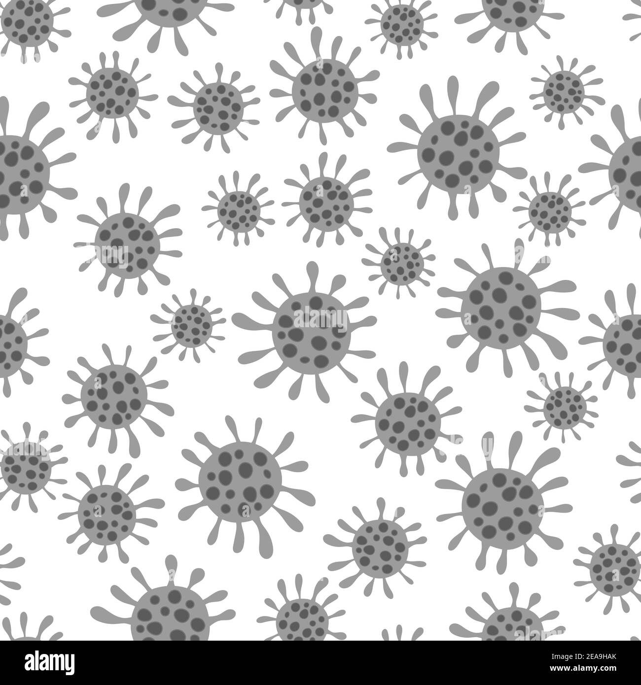 Medical seamless pattern with bacteria on white background. Stop COVID ...