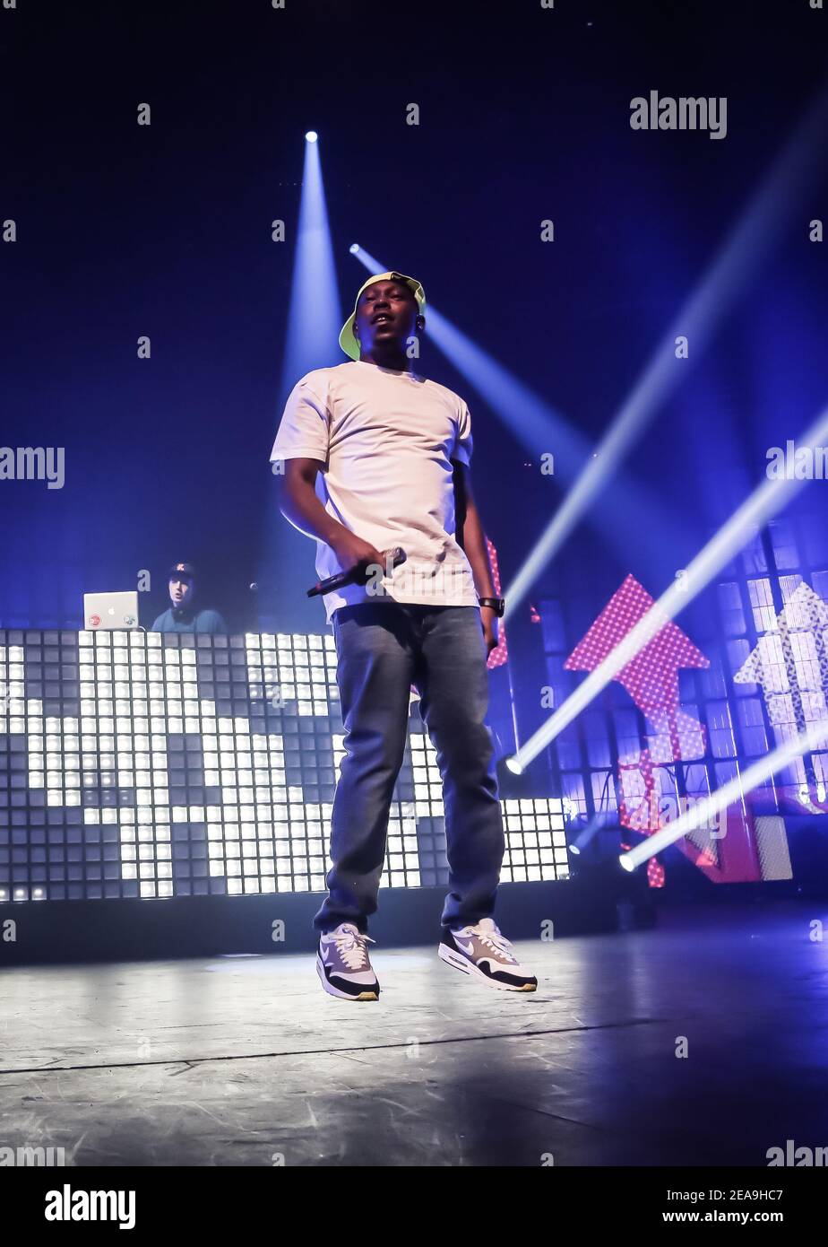 Dizzee Rascal on the Roundhouse stage as part of the iTunes festival ...