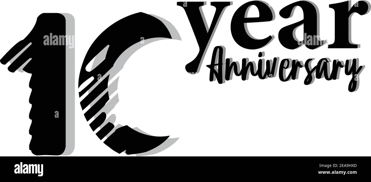 Year Anniversary Logo Vector Template Design Illustration black Stock ...