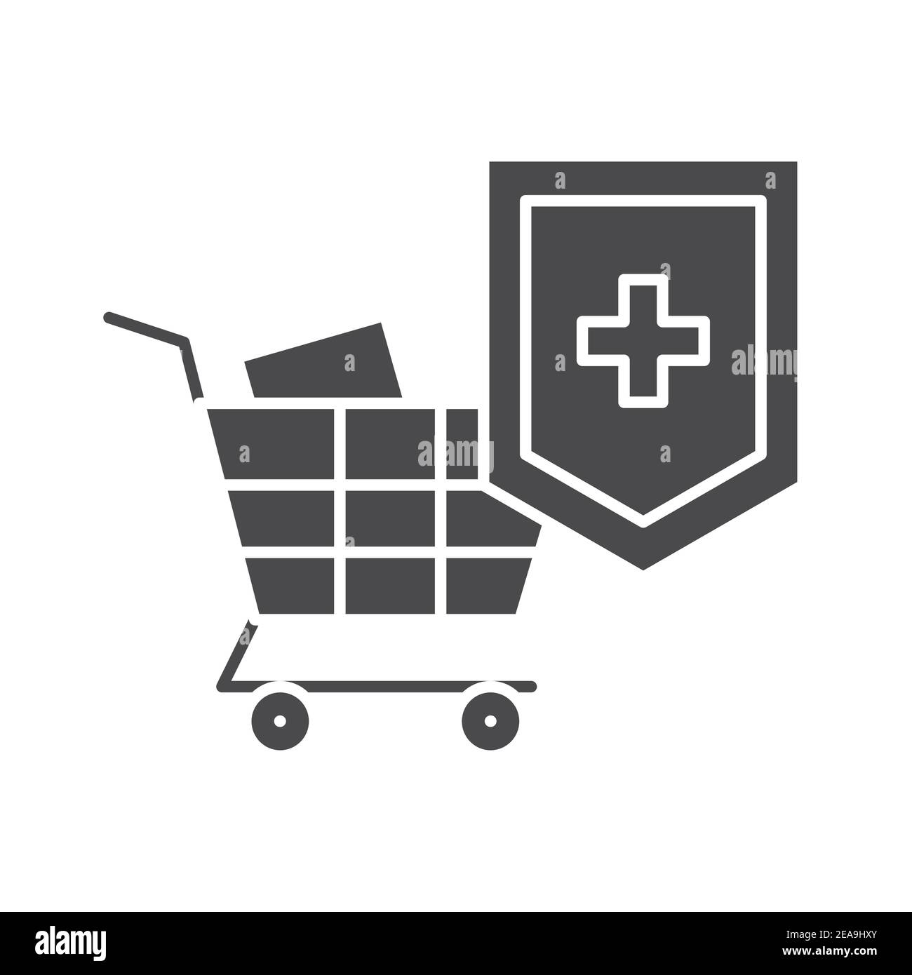 Safe shopping color line icon. Epidemic prevention. Sign for web page ...