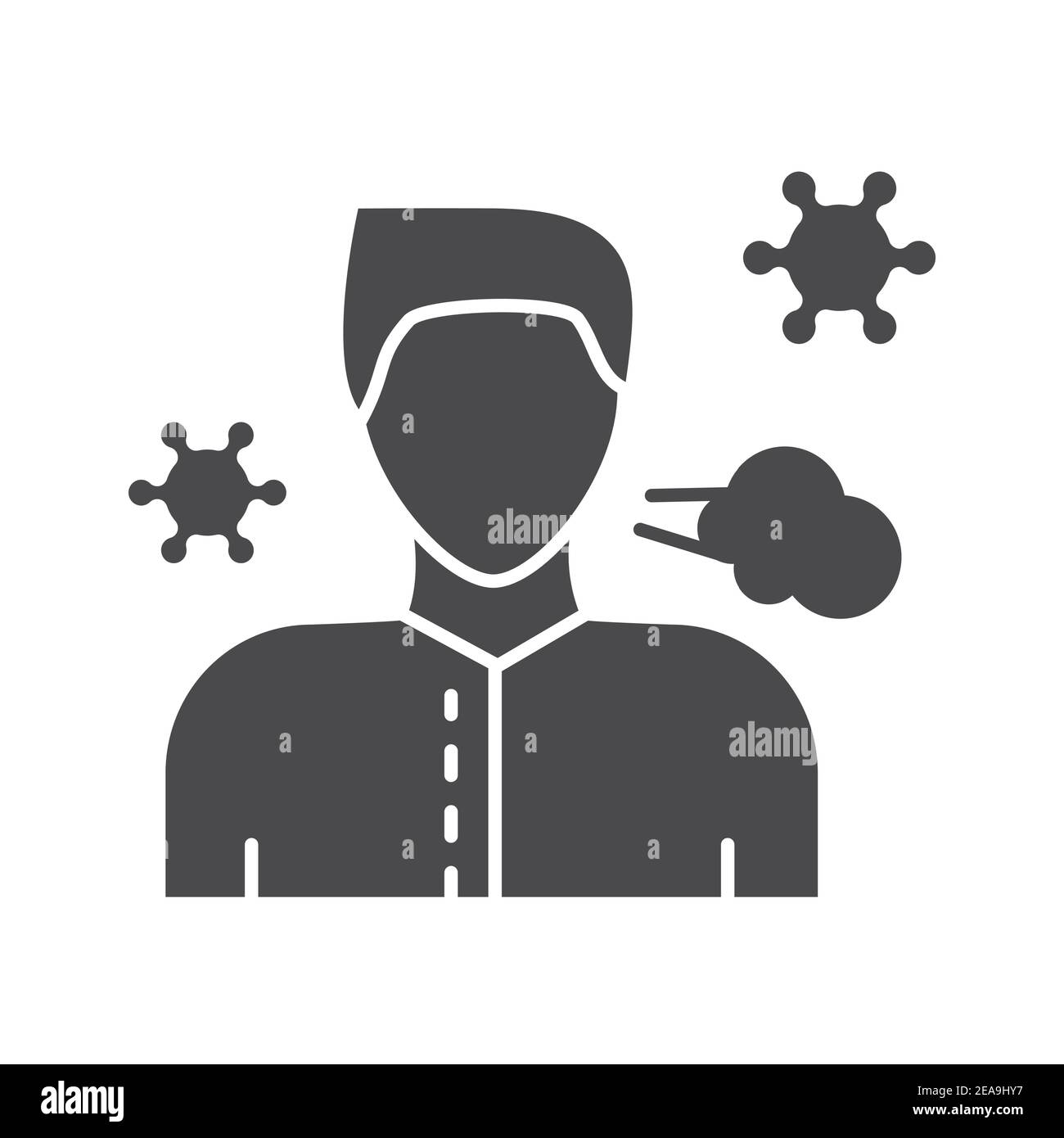 Cough line color icon. Infectious diseases, colds, flu. Sign for web ...