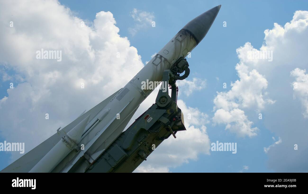 Missile as an object at the exhibition in open-air museum. History and ...