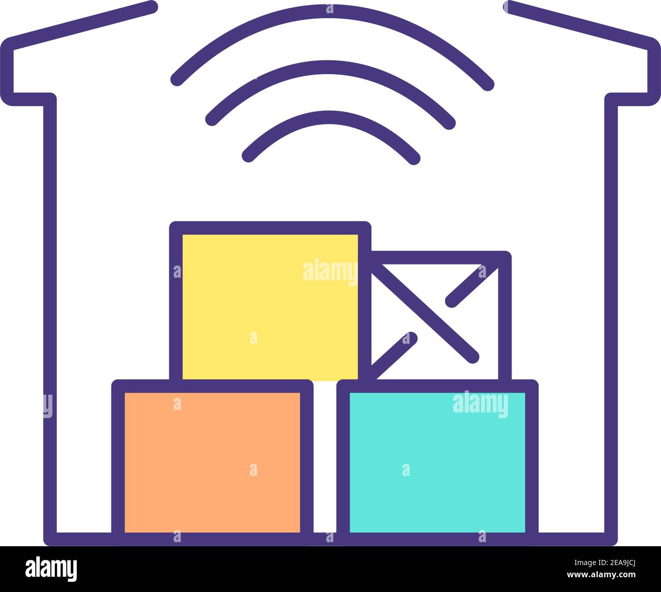 Warehouse automation RGB color icon Stock Vector Image & Art - Alamy
