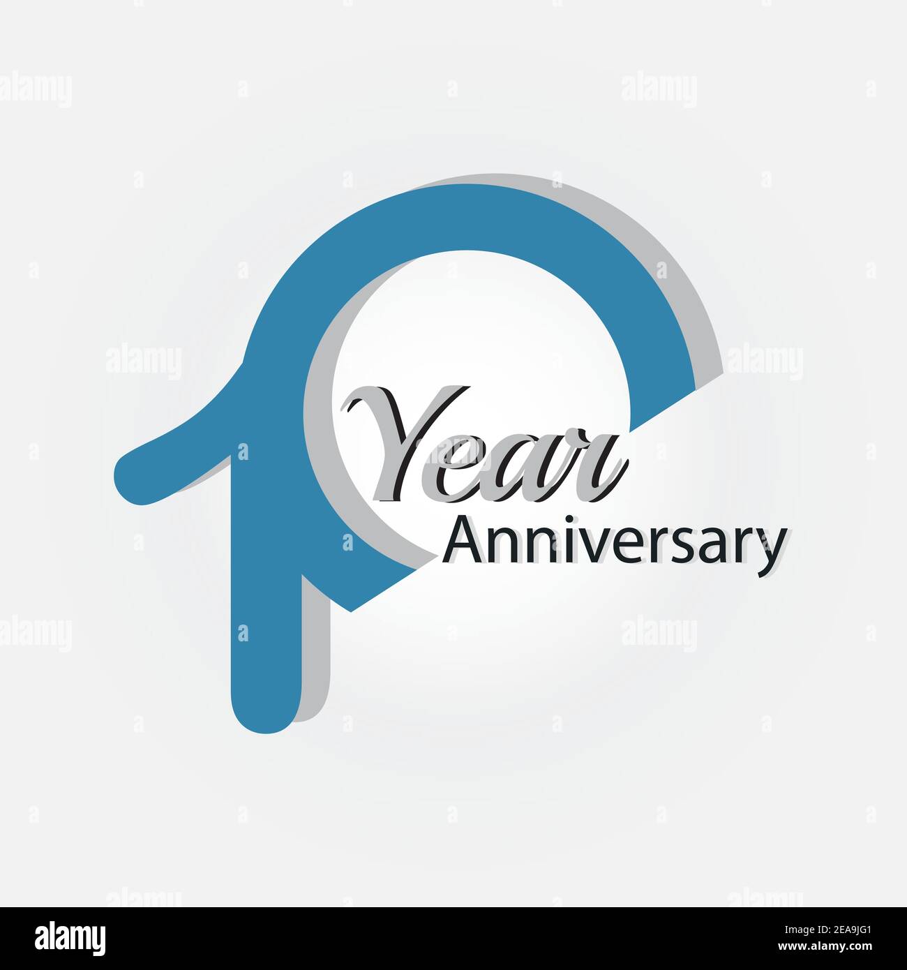 10 Year Anniversary Logo Vector Template Design Illustration blue green ...