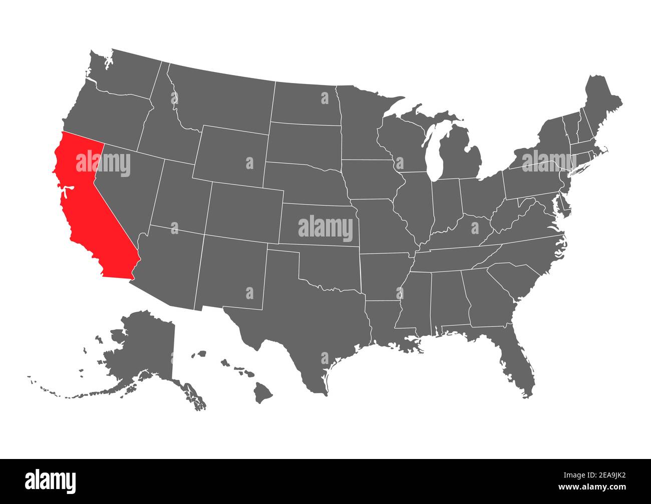 California vector map silhouette. High detailed illustration. United ...