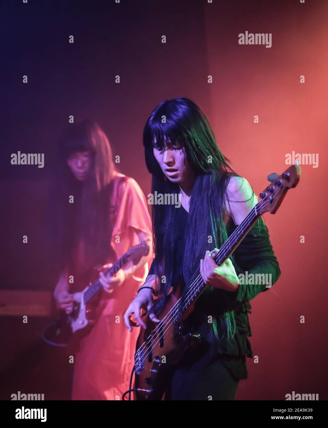 Taigen Kawabe of Japanese acid-punk band Bo Ningen live on stage at the ...