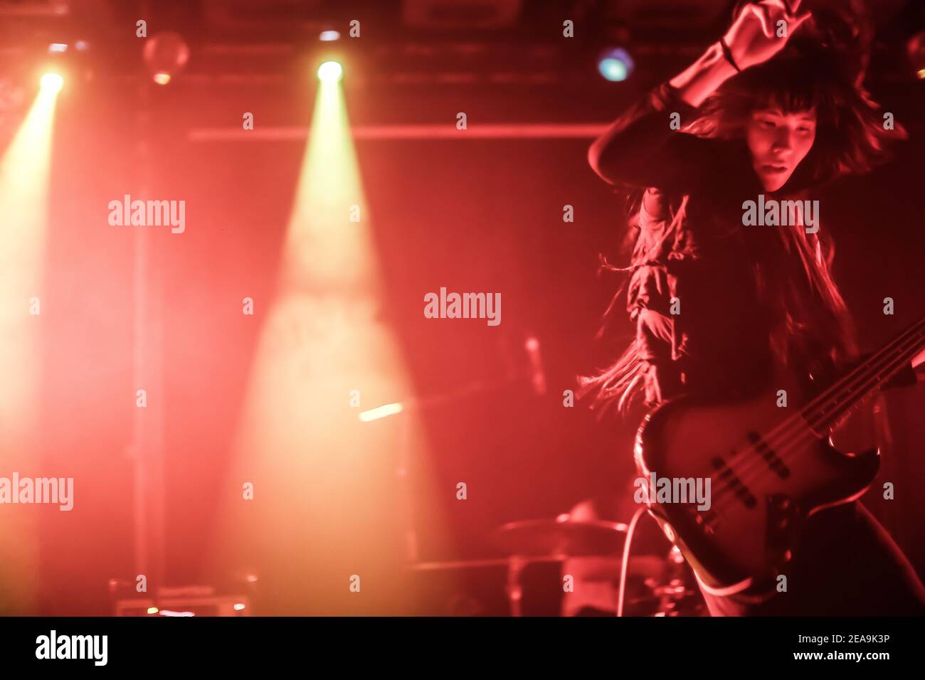 Taigen Kawabe of Japanese acid-punk band Bo Ningen live on stage at the ...