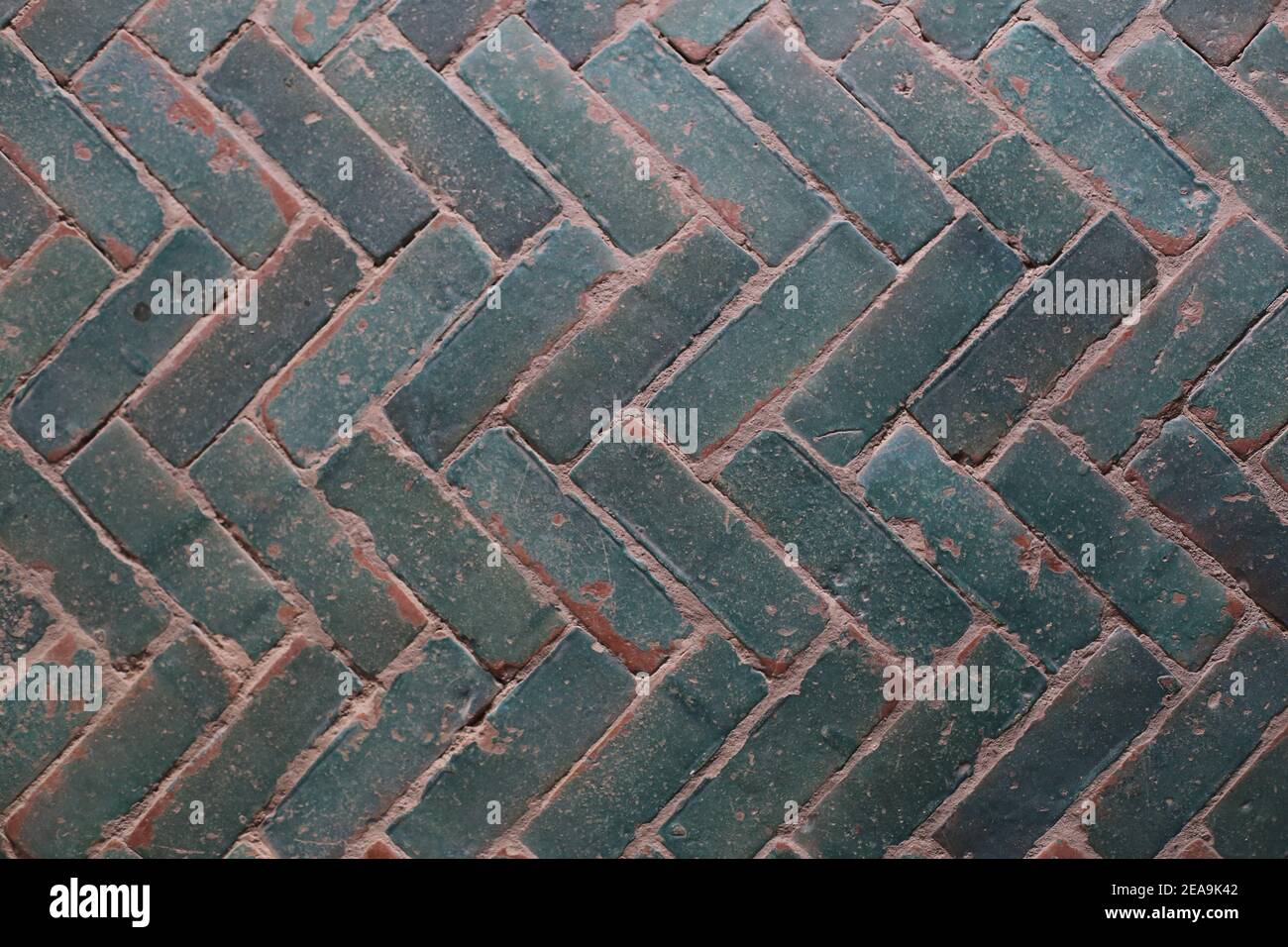 Closeup shot of old gray interlocking paving stones texture background ...