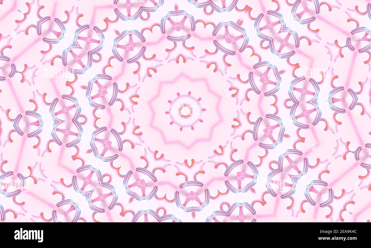 Bright and pink fractal pattern in closely alligned forms Stock Photo ...