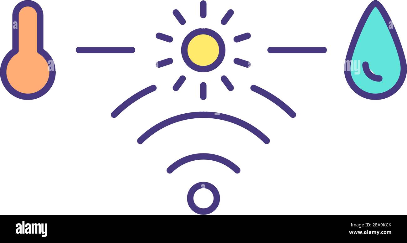 Real-time weather monitoring RGB color icon Stock Vector Image & Art ...