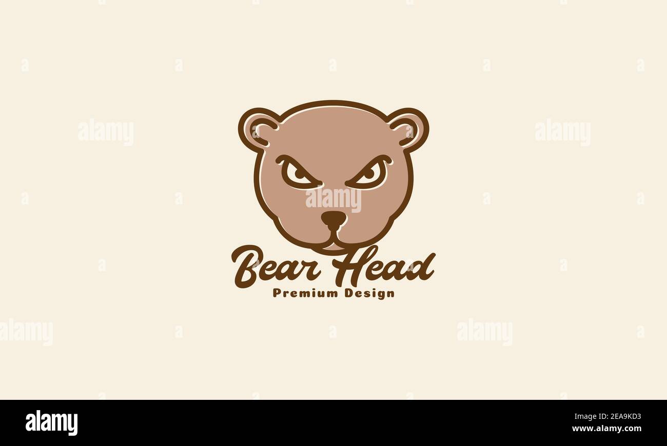 bear strong simple head logo symbol vector icon graphic design ...