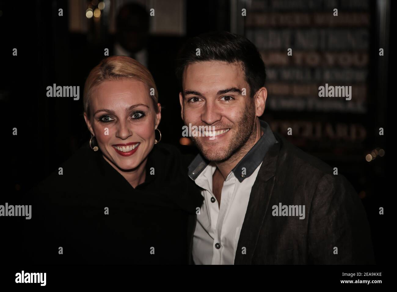 Camilla Dallerup, Kevin Sacre posing for photos on the red carpet ...
