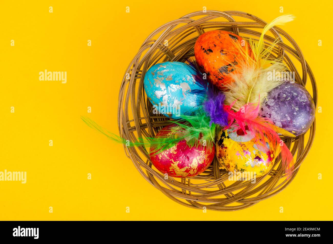 Colored eggs - symbol of celebration of Easter. Studio Photo Stock ...