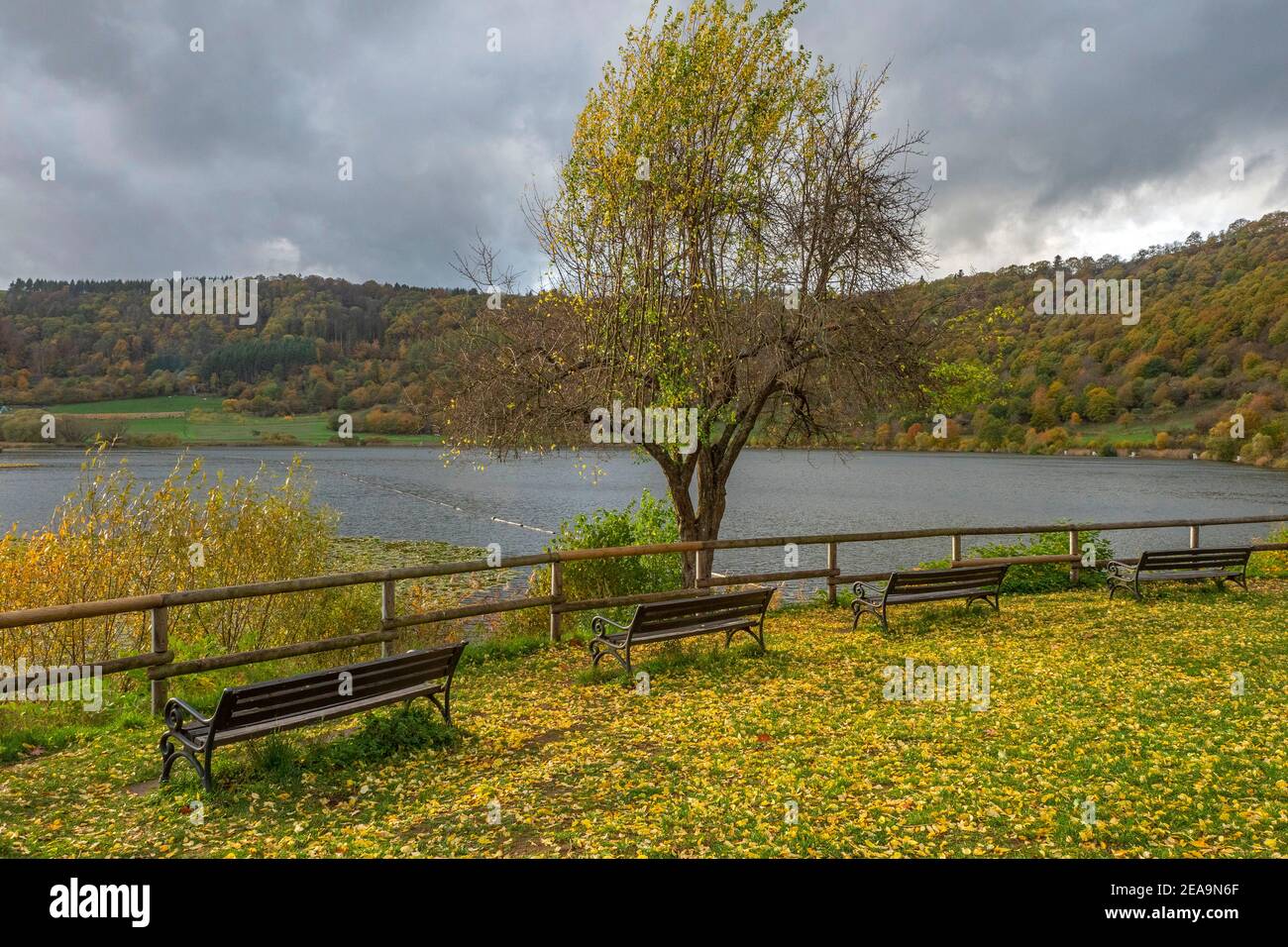 Meerfelder Maar near Meerfeld, Vulkaneifel, Eifel, Rhineland-Palatinate ...