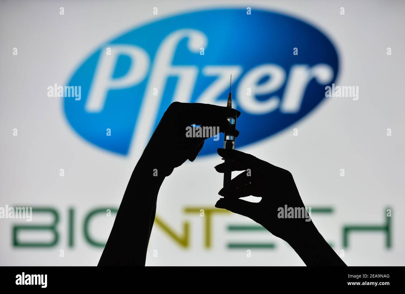 In this photo illustration a silhouette of hands holding a medical ...