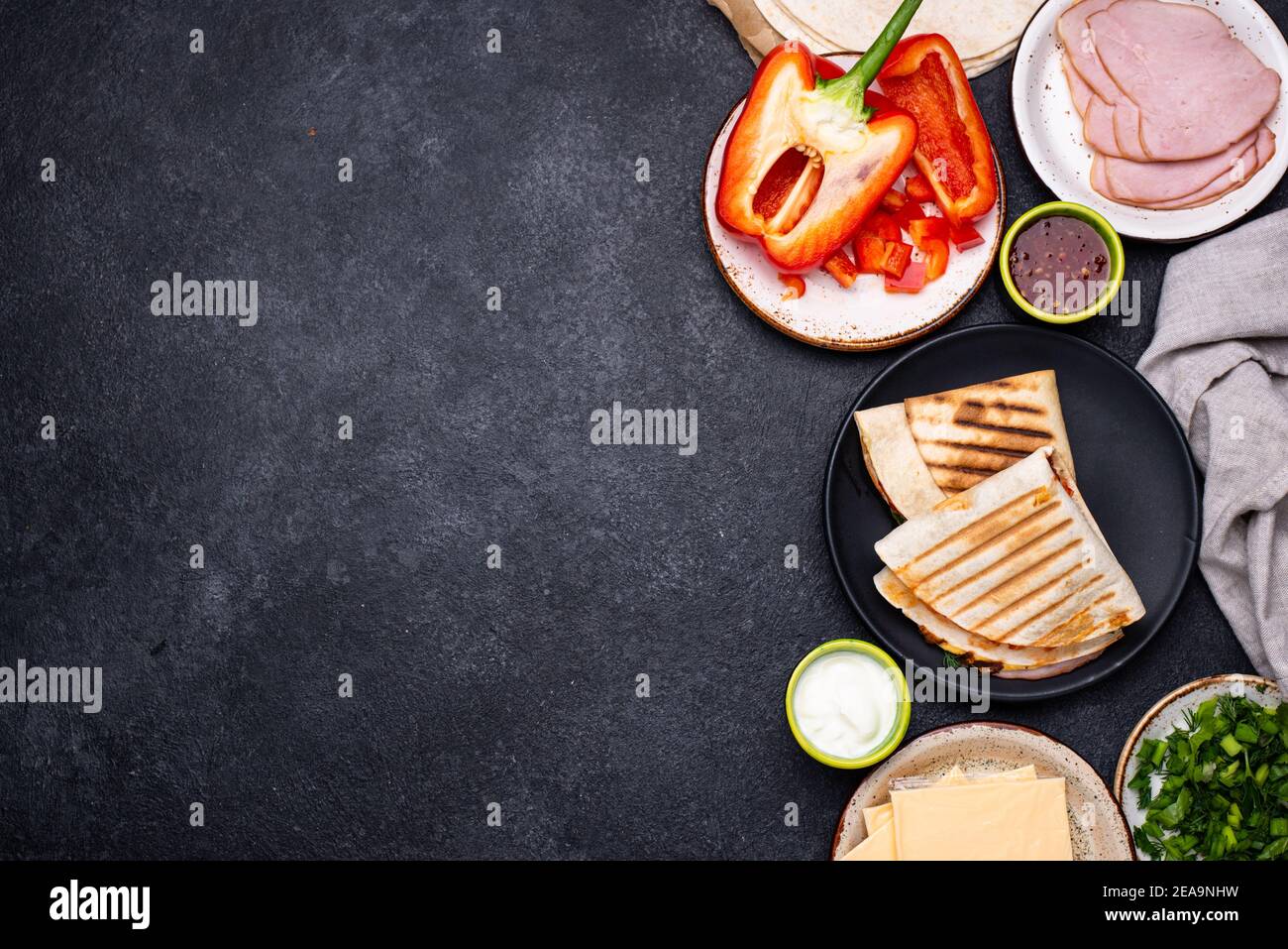 Traditional Mexican quesadilla from tortilla Stock Photo - Alamy