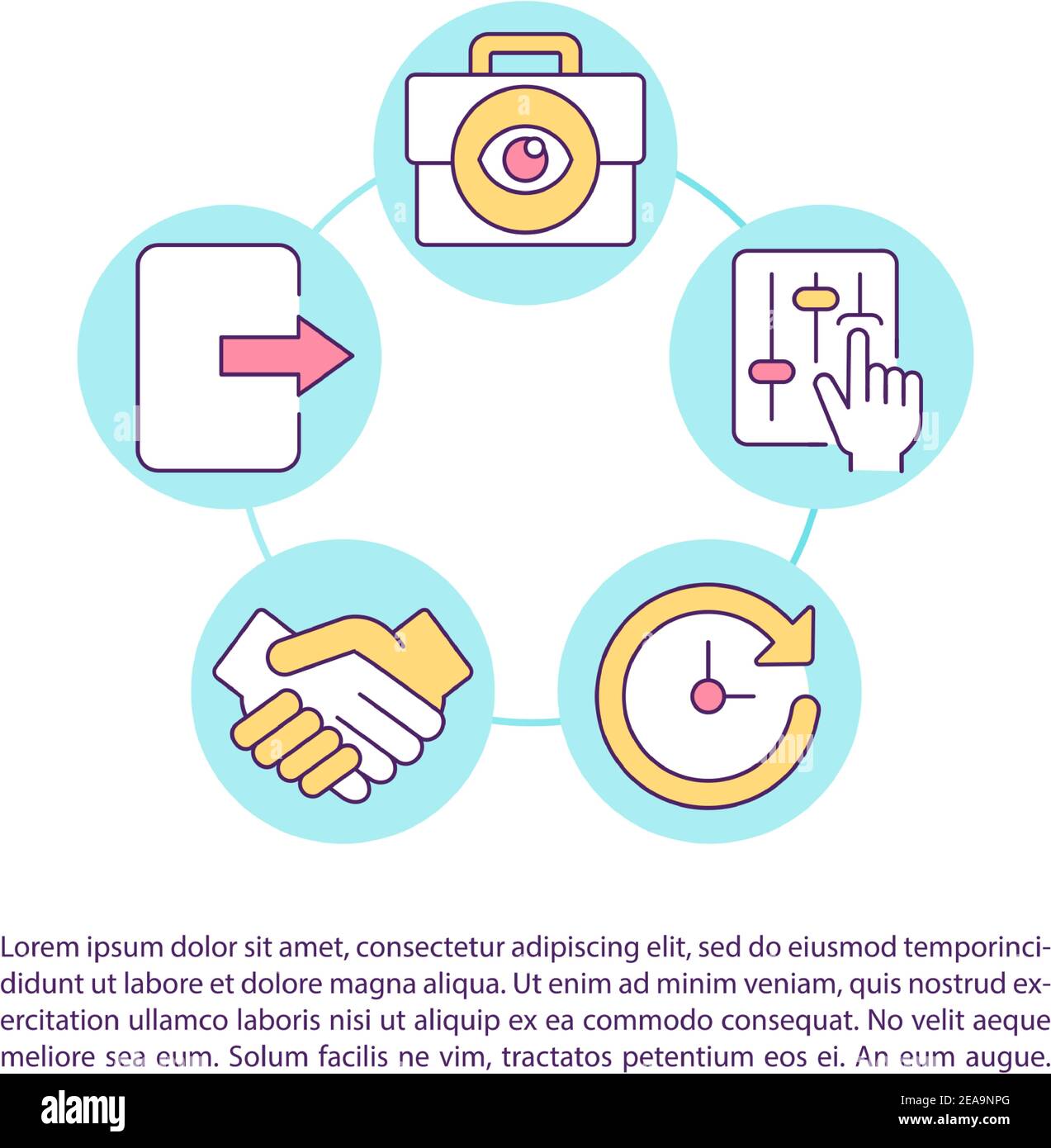 Contract renewal and termination concept icon with text Stock Vector ...