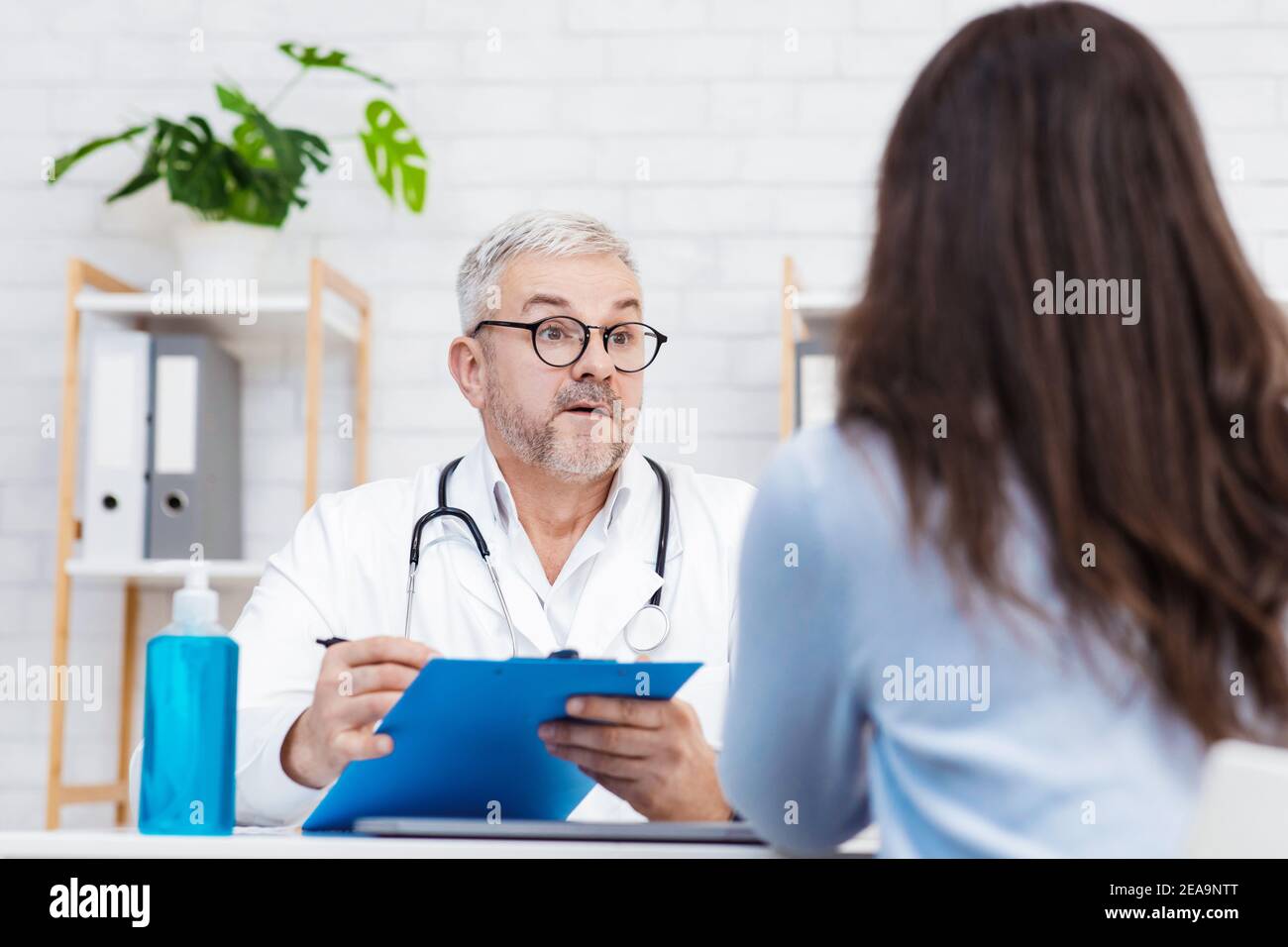 Patient symptoms, new normal and consultation with specialist Stock ...