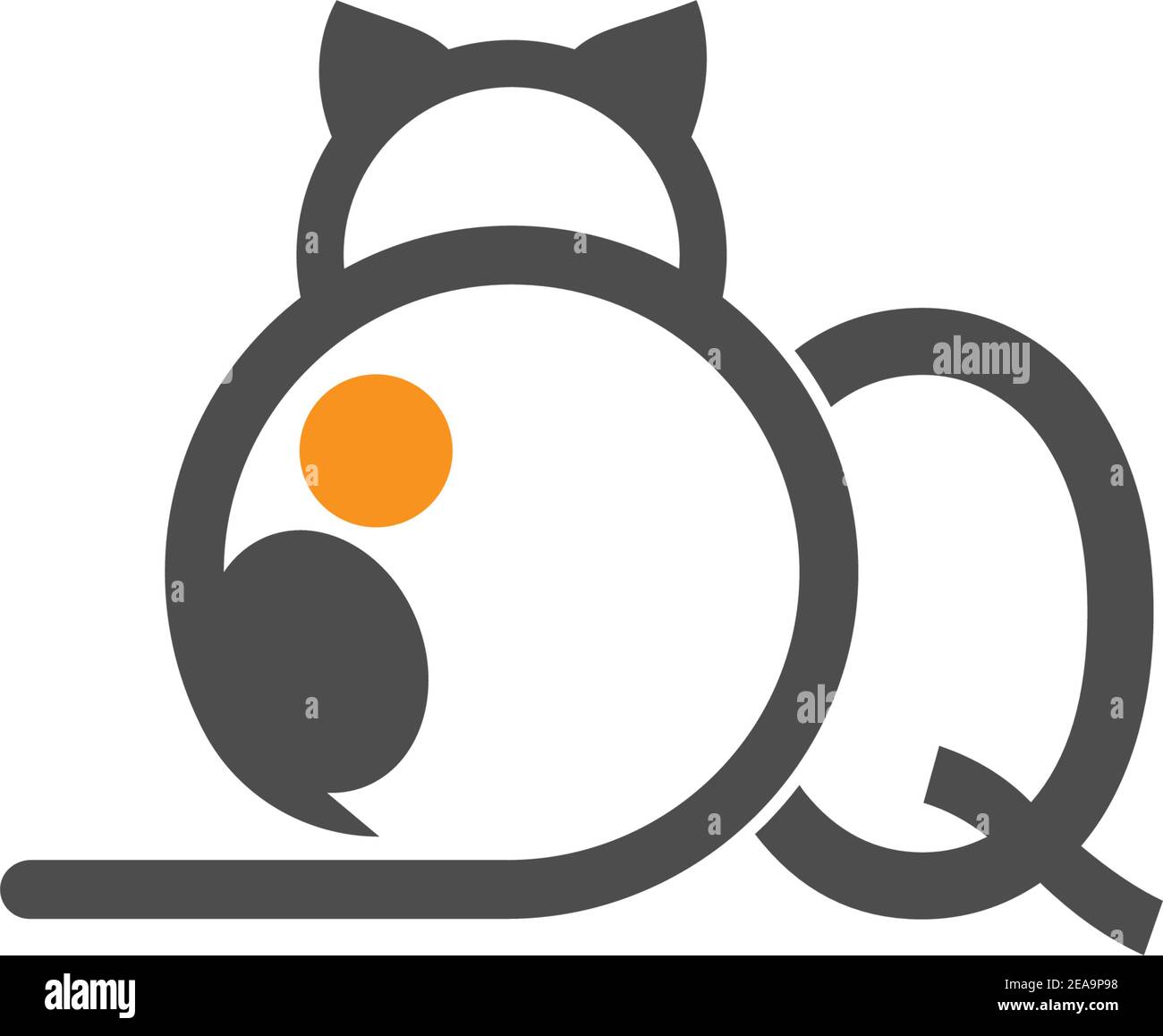 Cat icon logo with letter Q template design vector illustration Stock ...