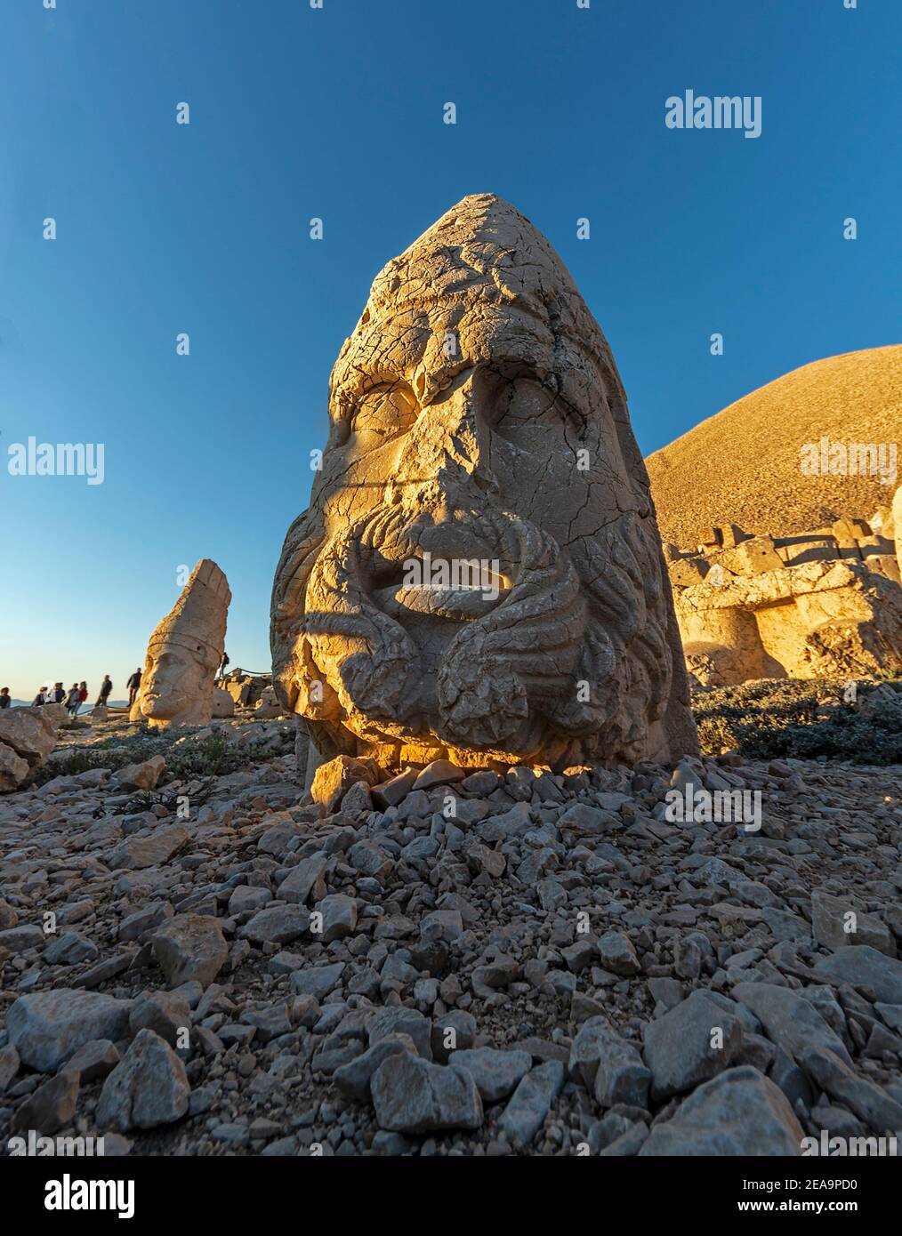 Statues of gods on Mount Nemrut Stock Photo - Alamy