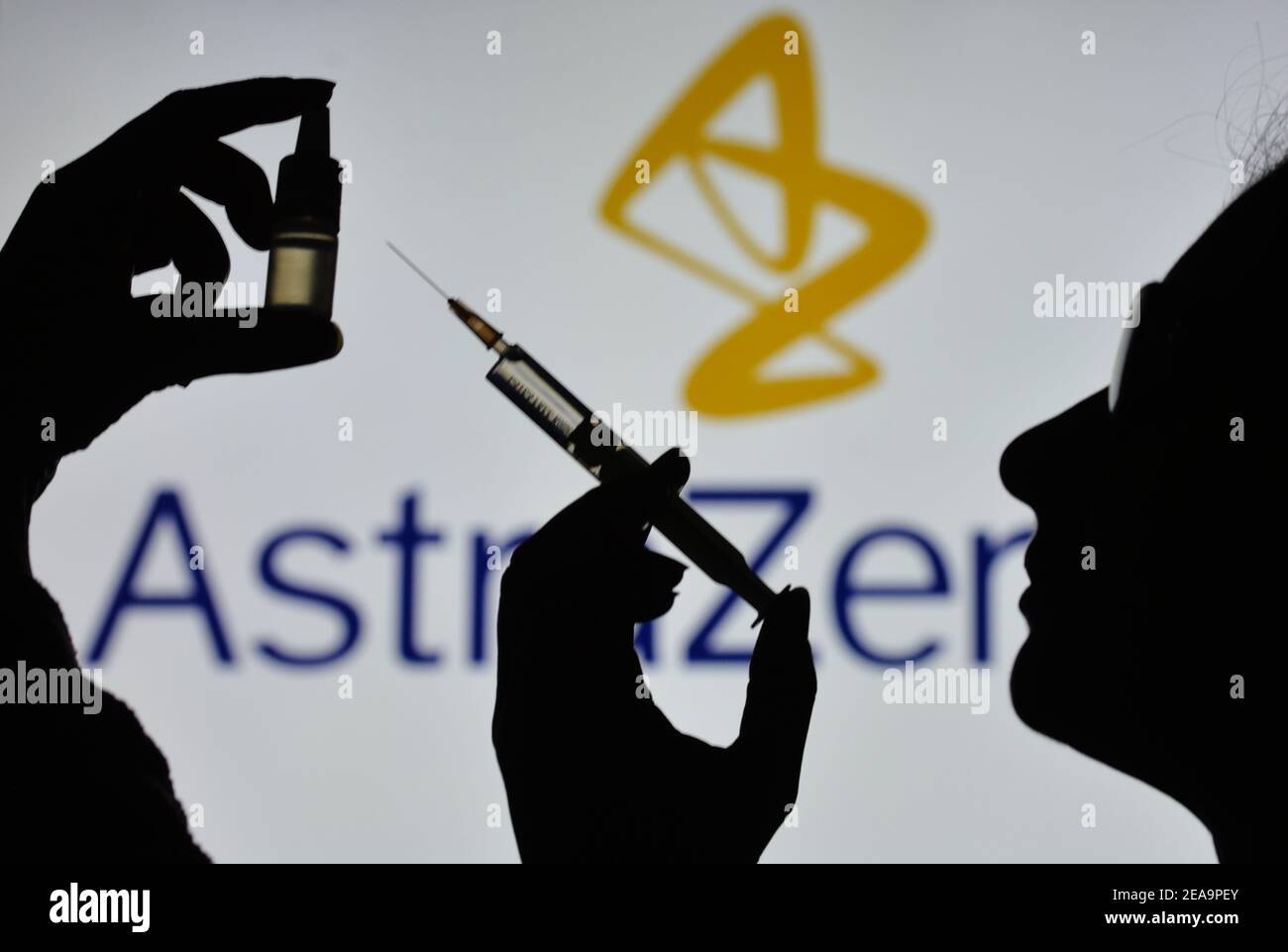 In this photo illustration a silhouette of a man holding a medical ...