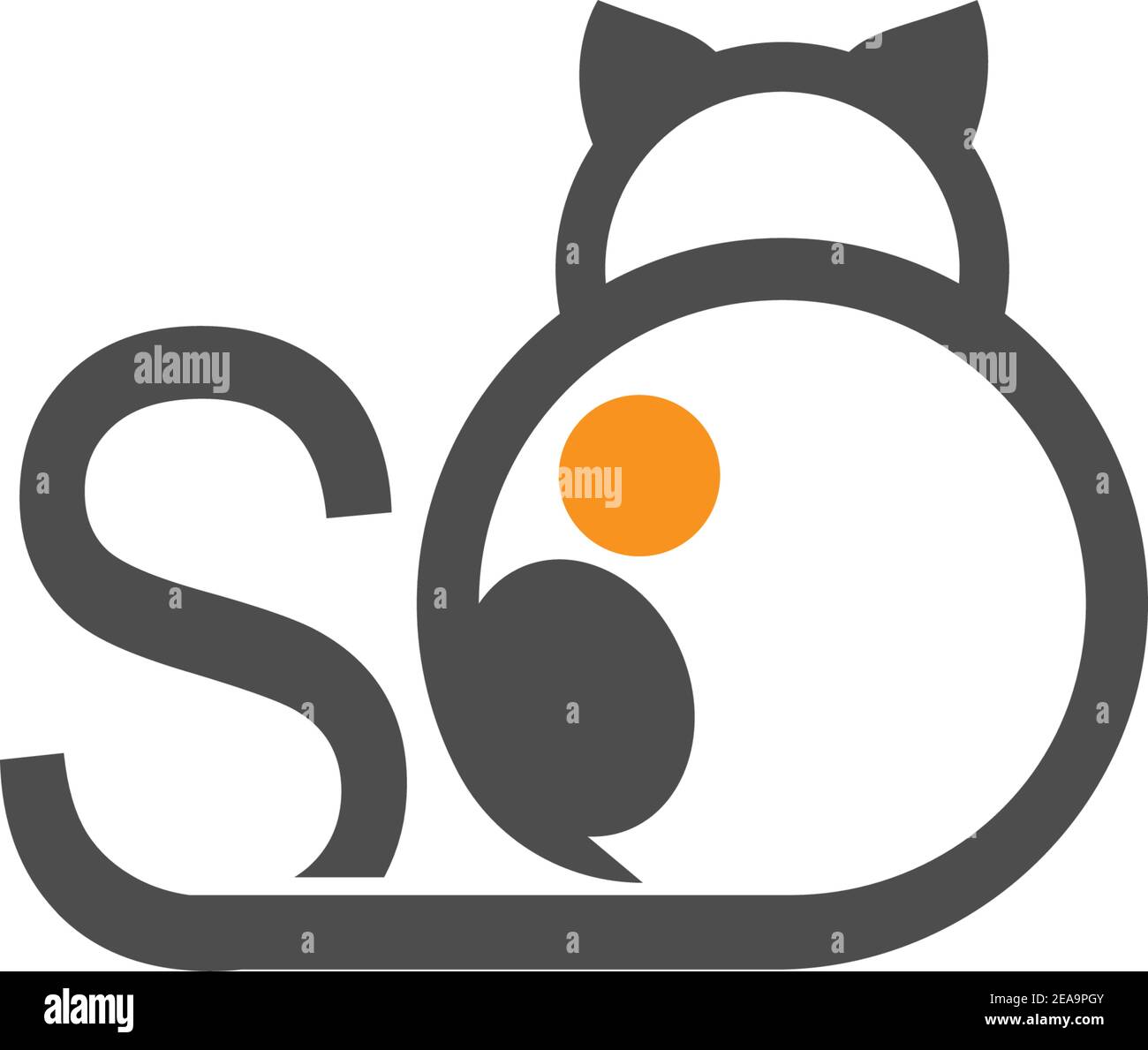 Cat icon logo with letter S template design vector illustration Stock ...