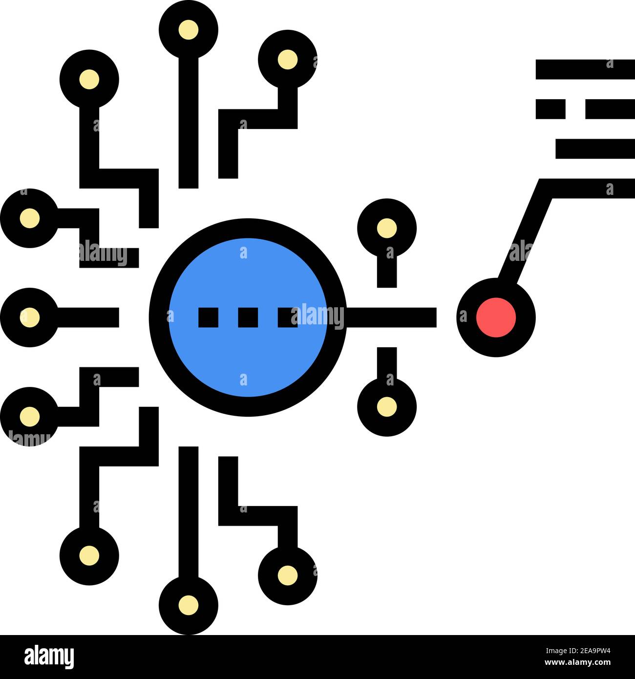 artificial model neural network color icon vector illustration Stock ...