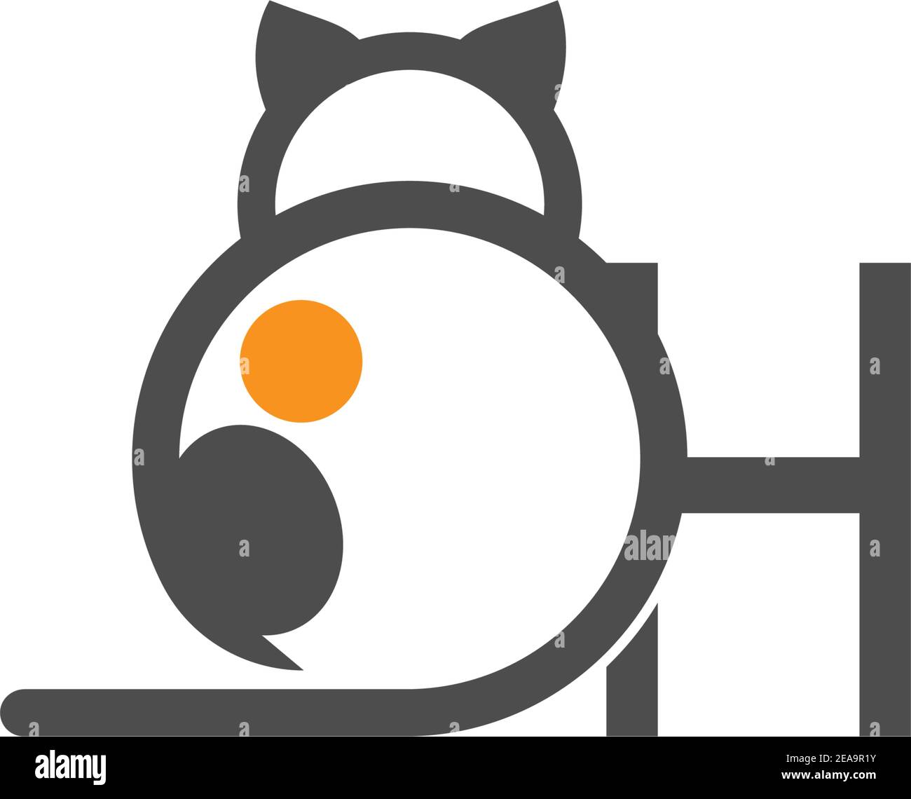 Cat icon logo with letter H template design vector illustration Stock ...