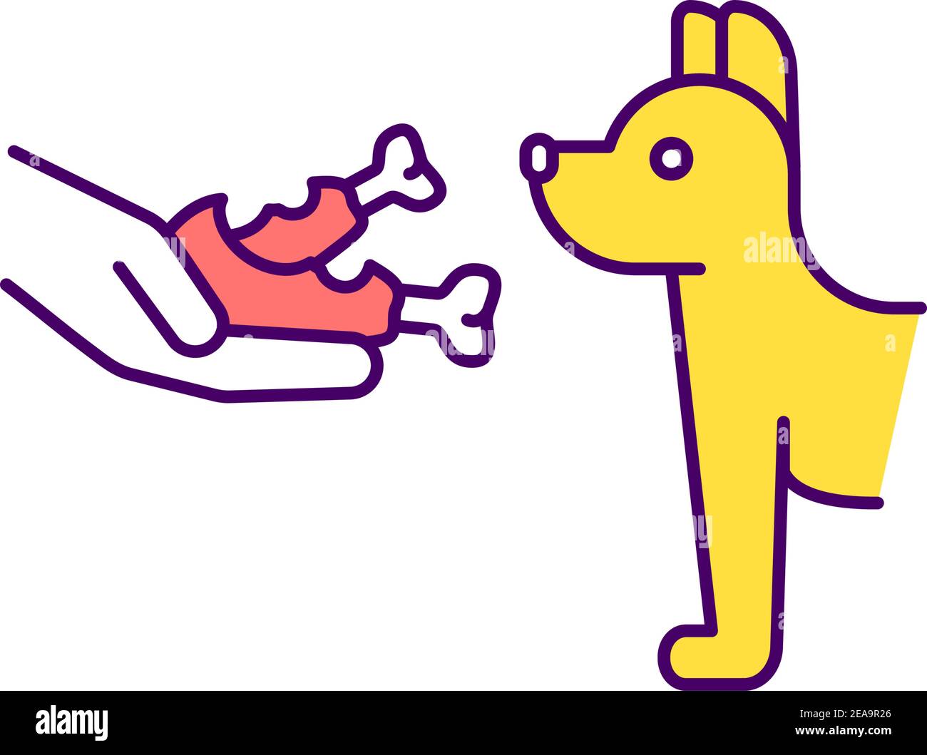 Dog feeding RGB color icon Stock Vector Image & Art - Alamy