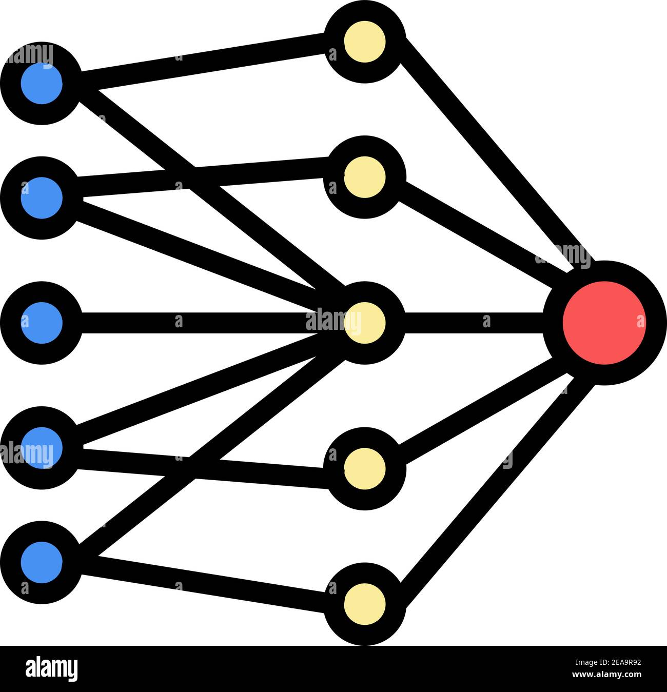 single layer neural network color icon vector illustration Stock Vector ...
