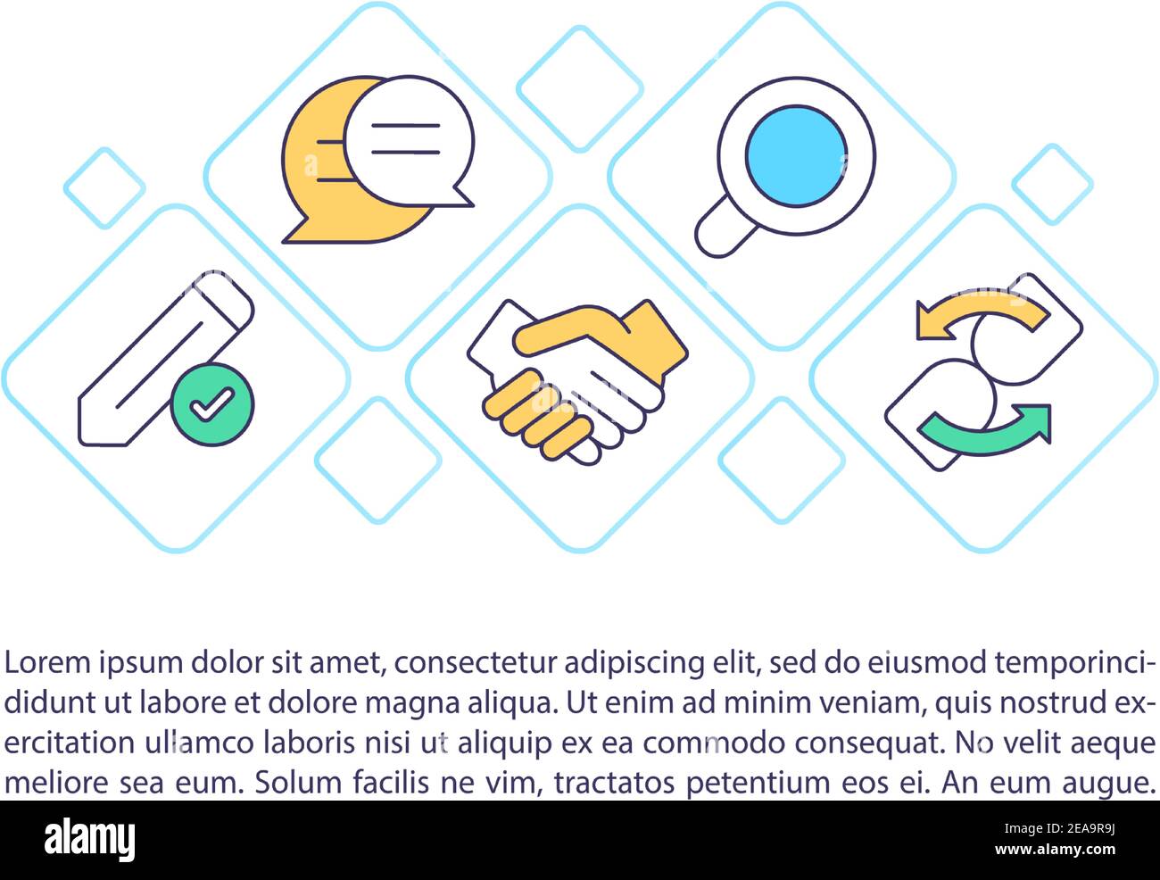 Agreement management stages concept icon with text Stock Vector Image ...