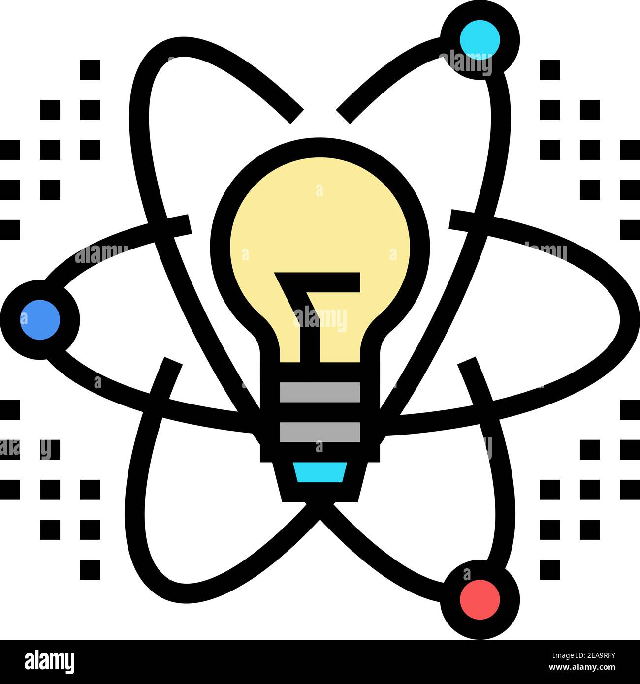 idea and realization neural network color icon vector illustration ...