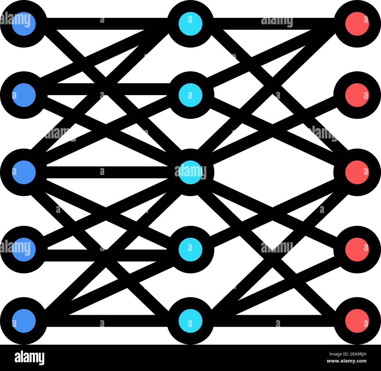 multilayer neural network color icon vector illustration Stock Vector ...
