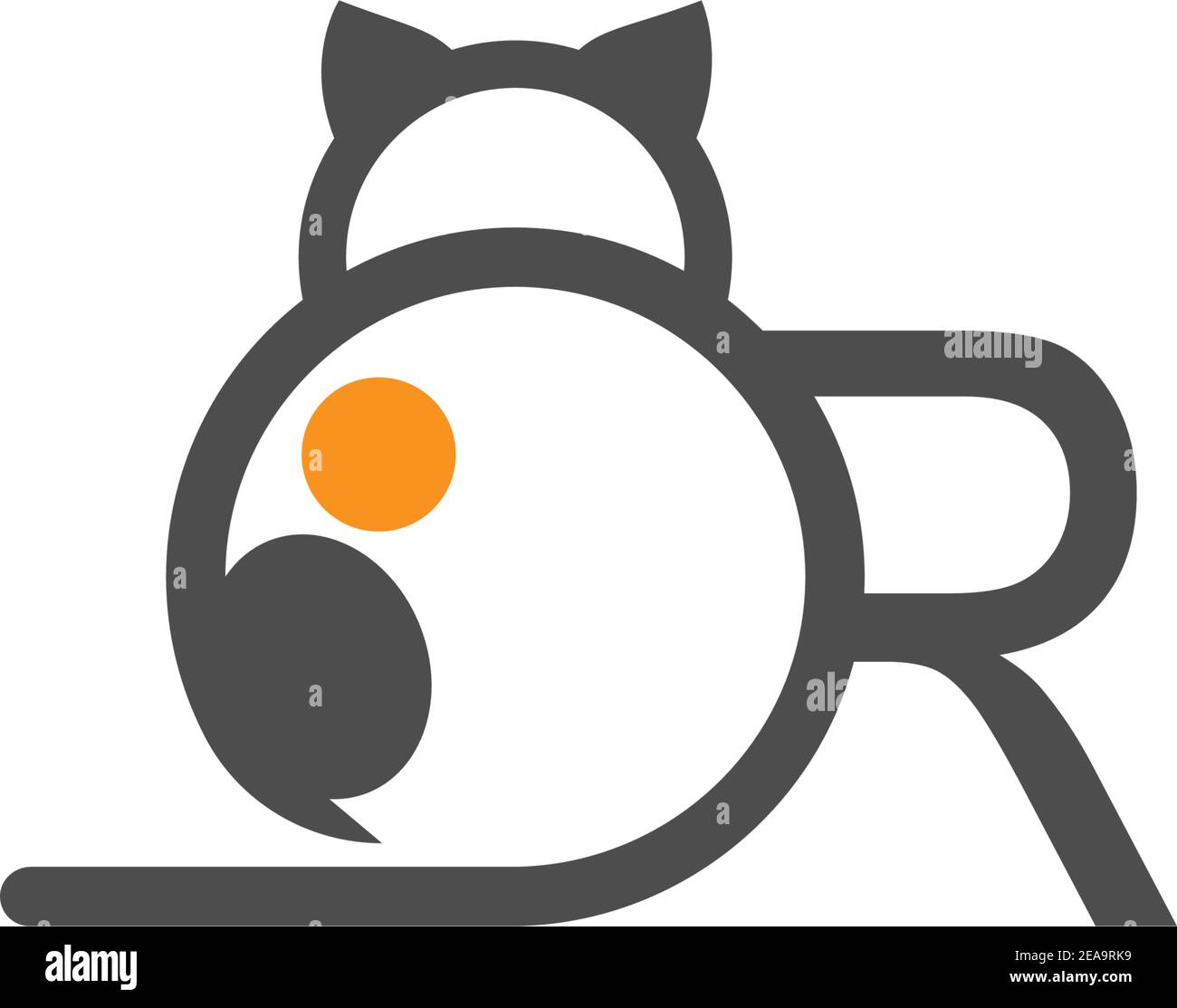Cat icon logo with letter R template design vector illustration Stock ...