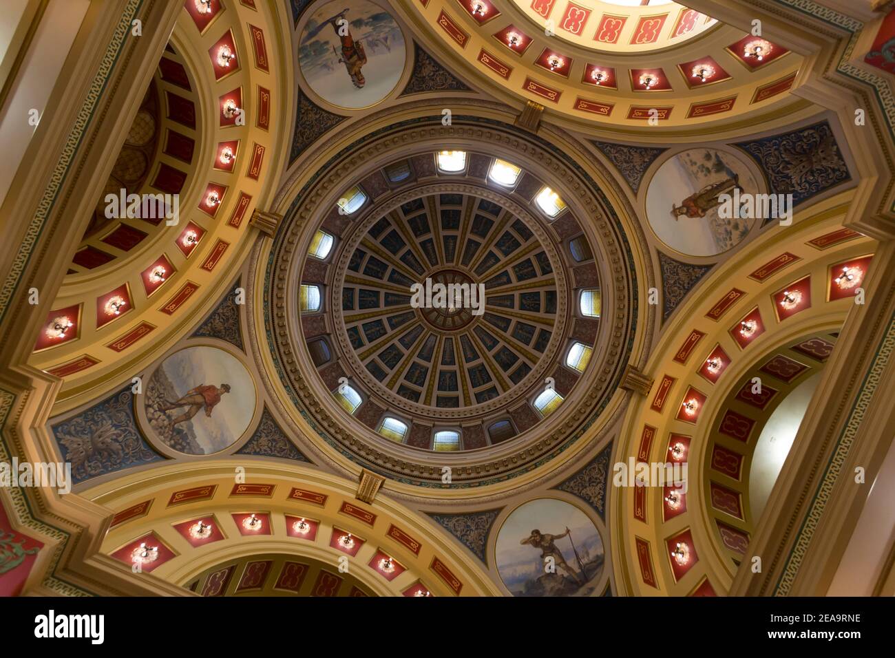 Detail of the rotunda of the Montana State Capitol in Helena, Montana ...