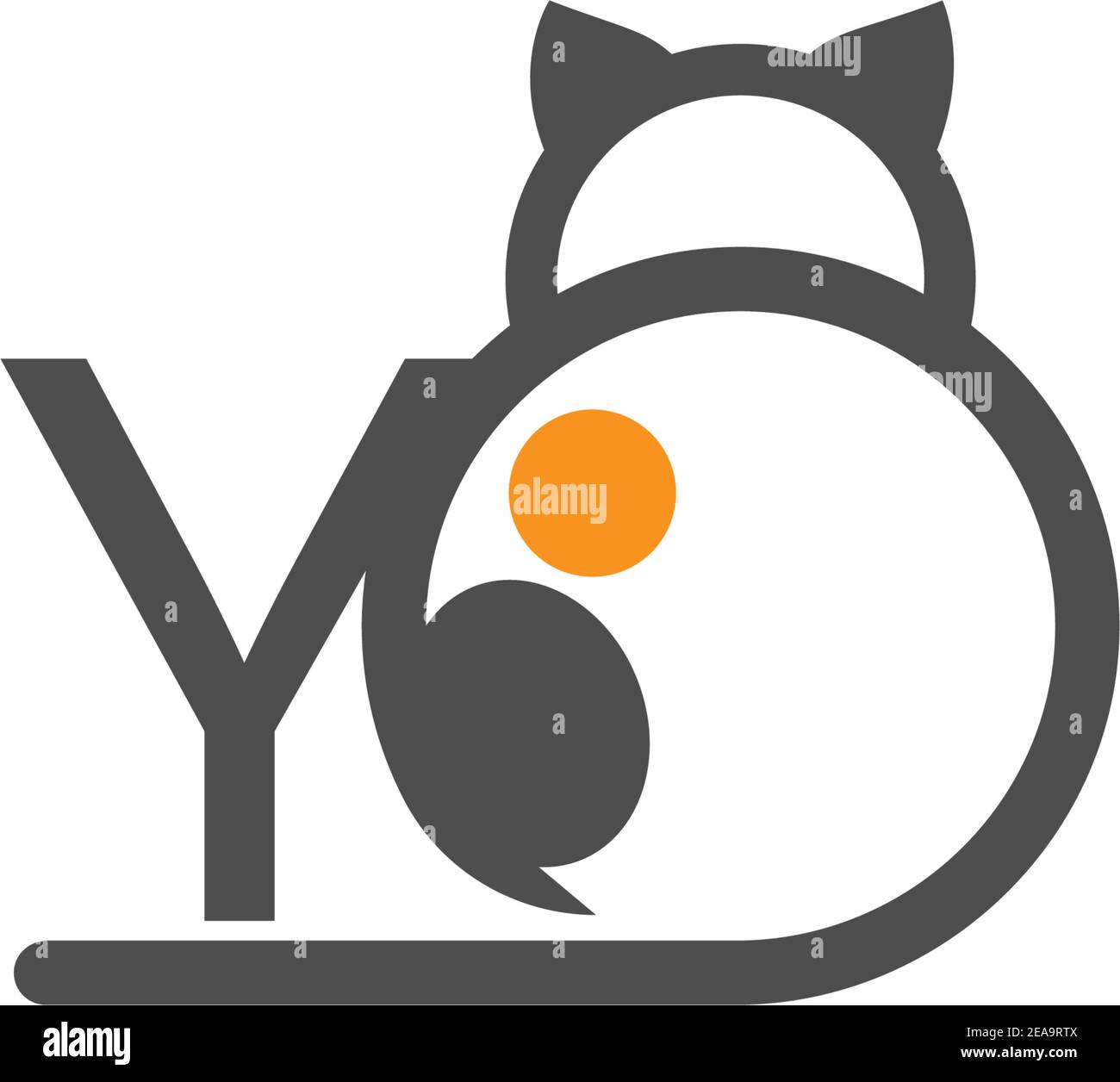 Cat icon logo with letter Y template design vector illustration Stock ...