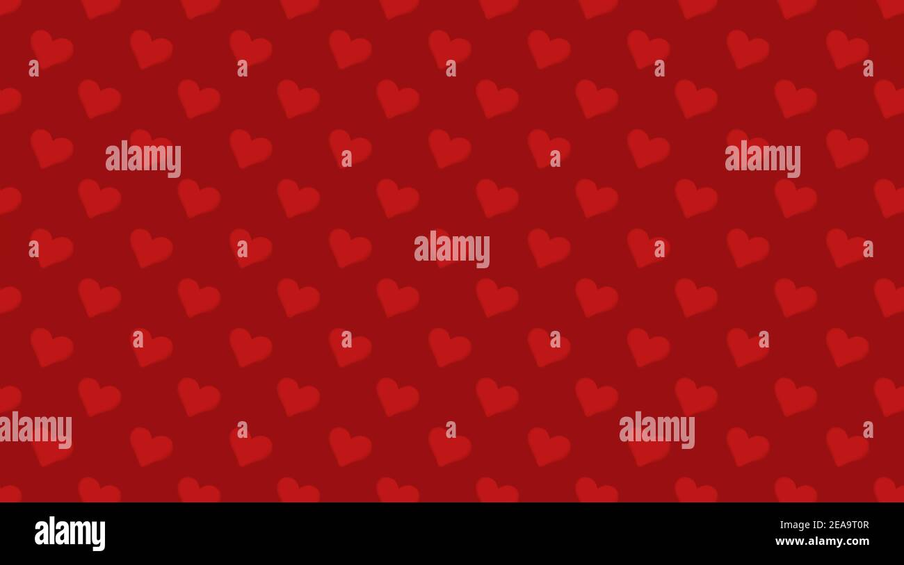 Red hearts Valentine's Day seamless pattern, love theme illustration ...
