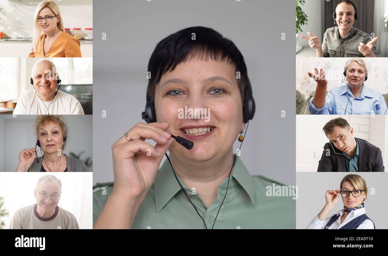 Zoom video conference screen faces hi-res stock photography and images ...