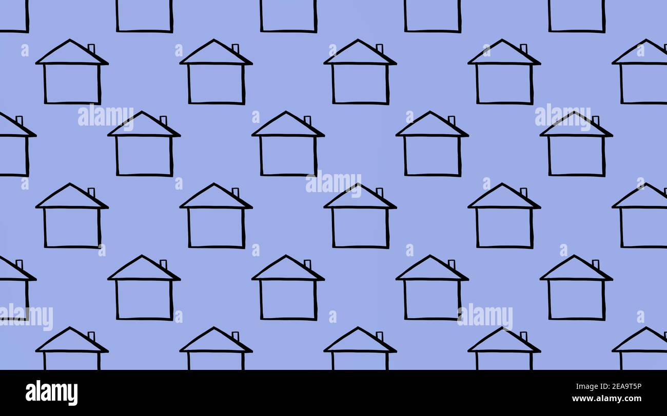 Seamless pattern background of simple shape houses Stock Photo - Alamy